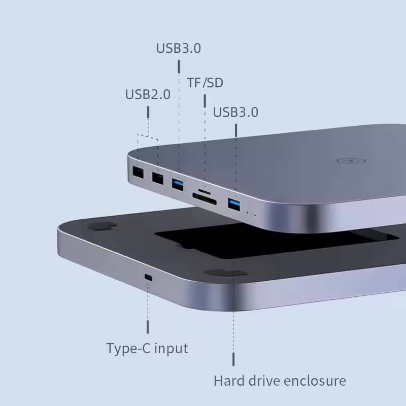 Hagibis USB-C Hub i Kućište za Vanjski Disk: Type-C Docking Stanica za ...